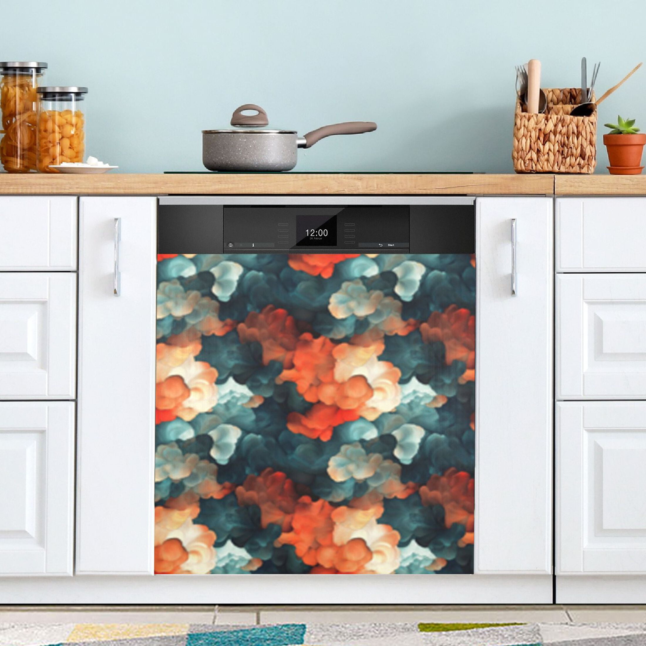 Abstract Clouds Christmas Dishwasher Magnet Cover Reuseable ...