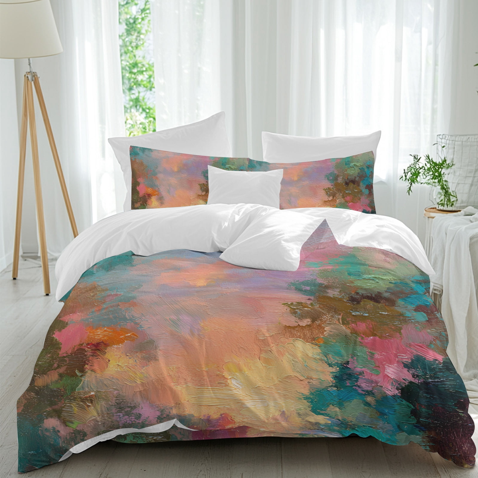 Abstract Clouds Comforter Set California King Size, Sky Landscape Oil ...