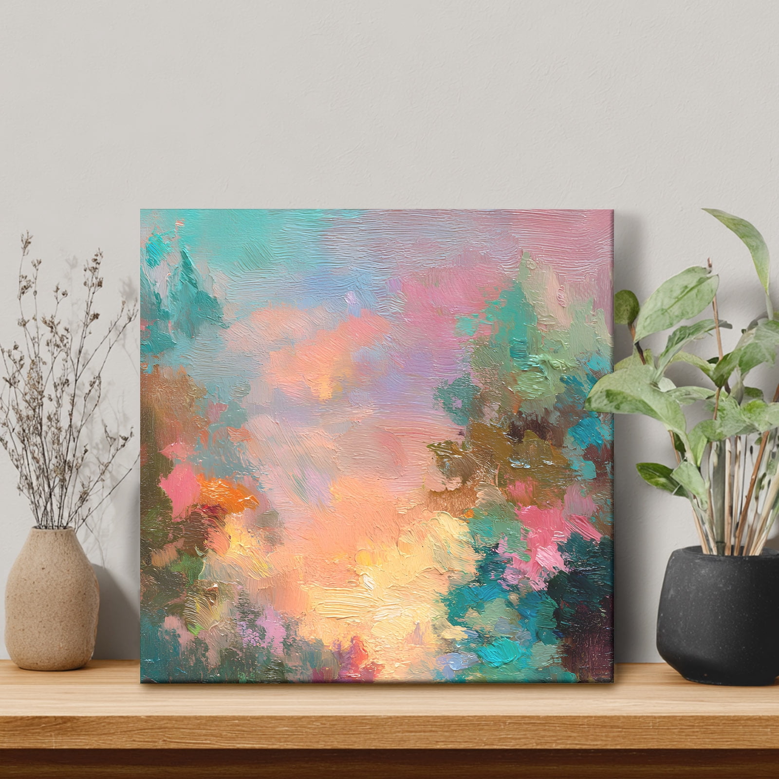 Abstract Clouds Framed Canvas Wall Art, Sky Landscape Oil Painting ...