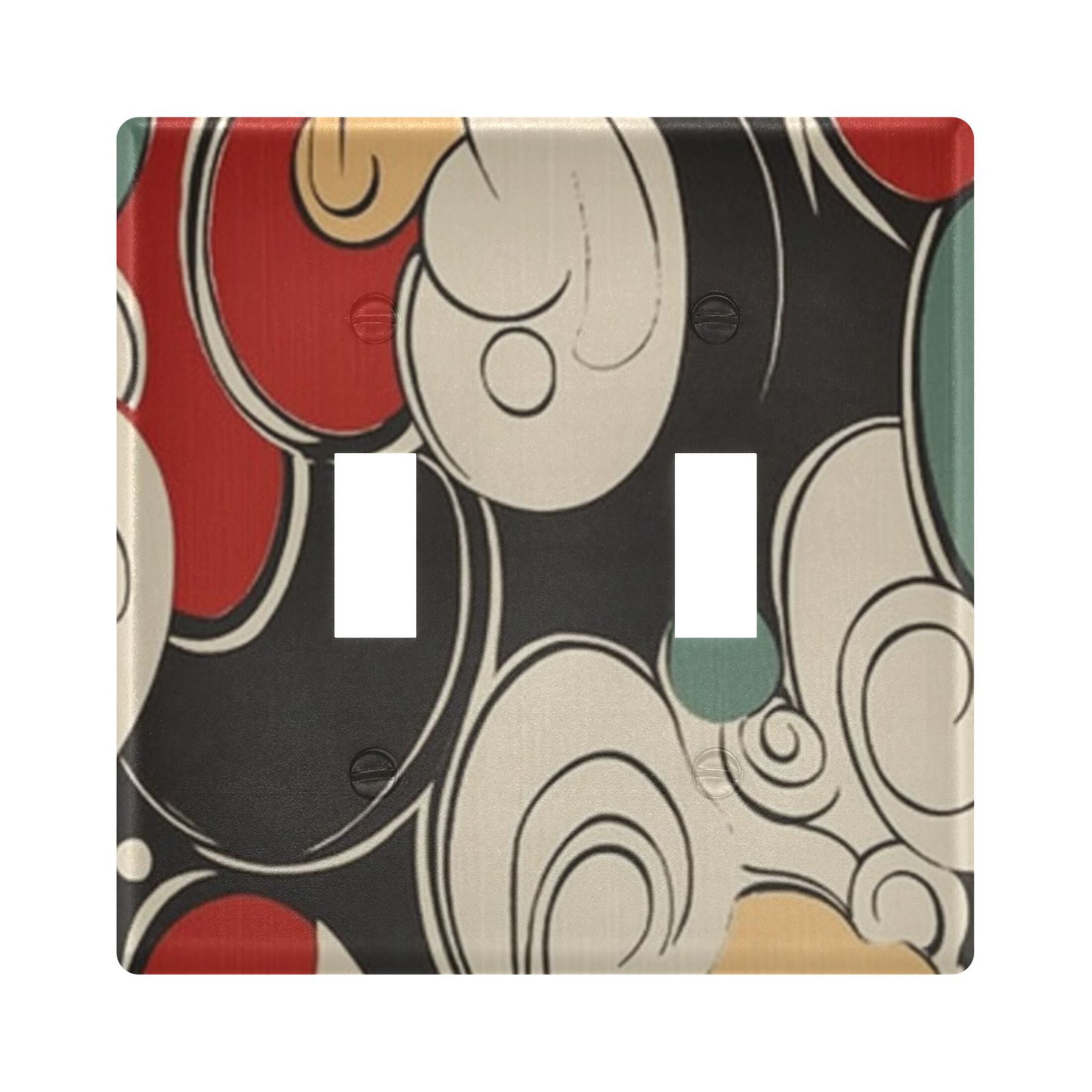 Abstract Clouds Light Switch Cover Decorative 2 Gang Wall Plate Toggle ...