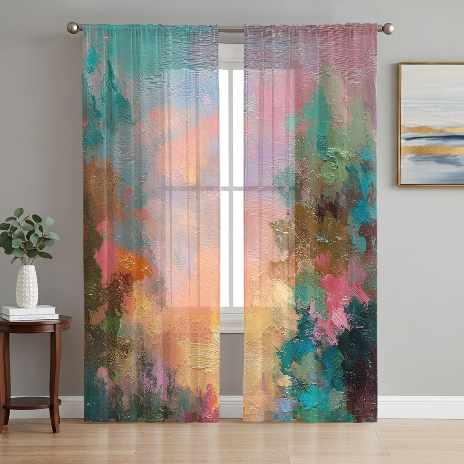 Abstract Clouds Sheer Curtains for Living Room Bedroom, Sky Landscape ...