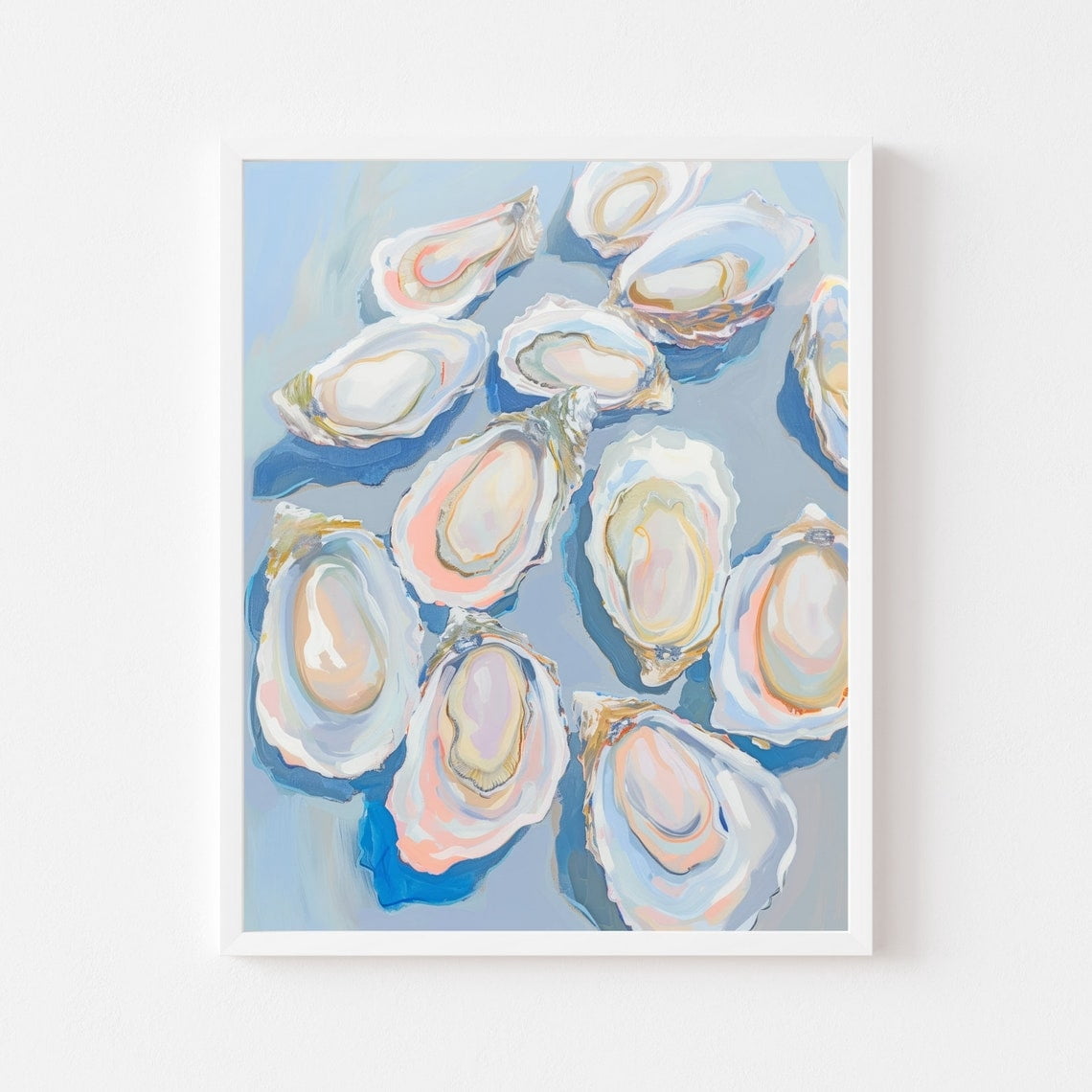Abstract Coastal Art Pastel Oyster Shell Wall Art Print, Unframed ...