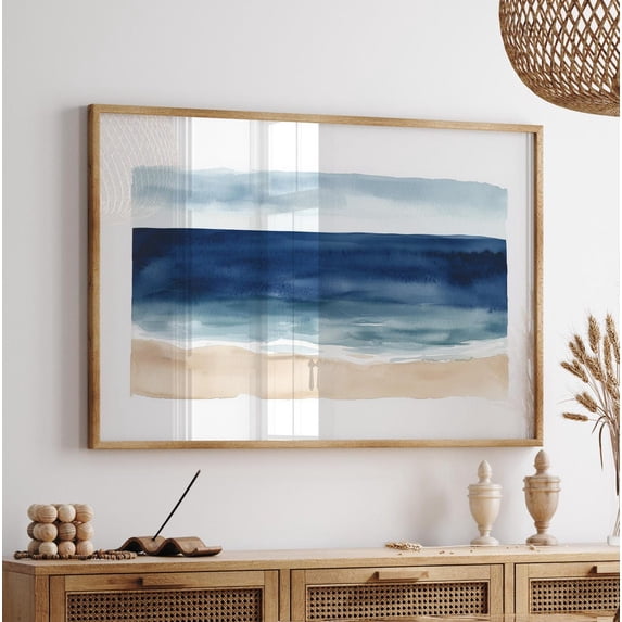 Abstract Coastal Beach Landscape Wall Art, Unframed Canvas Size 24x36 ...