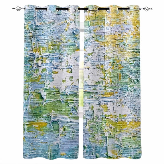 Abstract Coastal Blackout Curtains for Bedroom/Living Room, Thermal ...