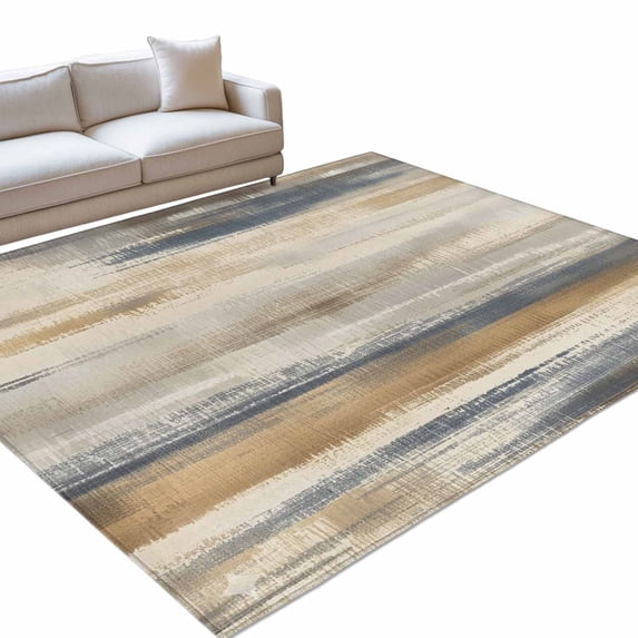 Abstract Coastal Landscape Area Rugs 4x6ft Modern Retro Mottled Beige ...