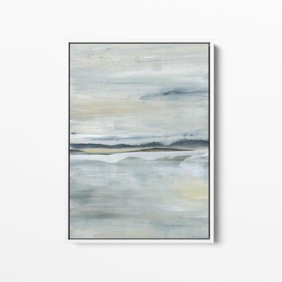 Abstract Coastal Modern Neutral Lake House Artwork In Blue And Beige ...