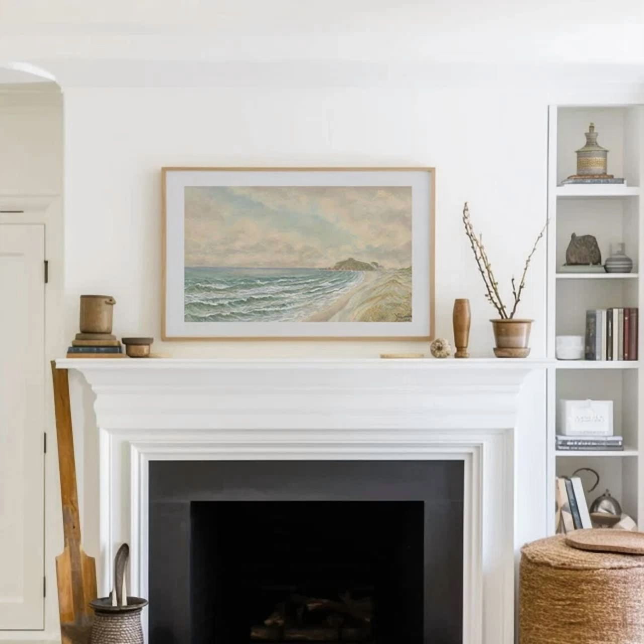 Abstract Coastal Ocean Painting Poster Art Home Decor Vintage Gift ...