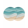 Abstract Coastal Round Table Placemats set of 2, Wave Pattern Beach ...