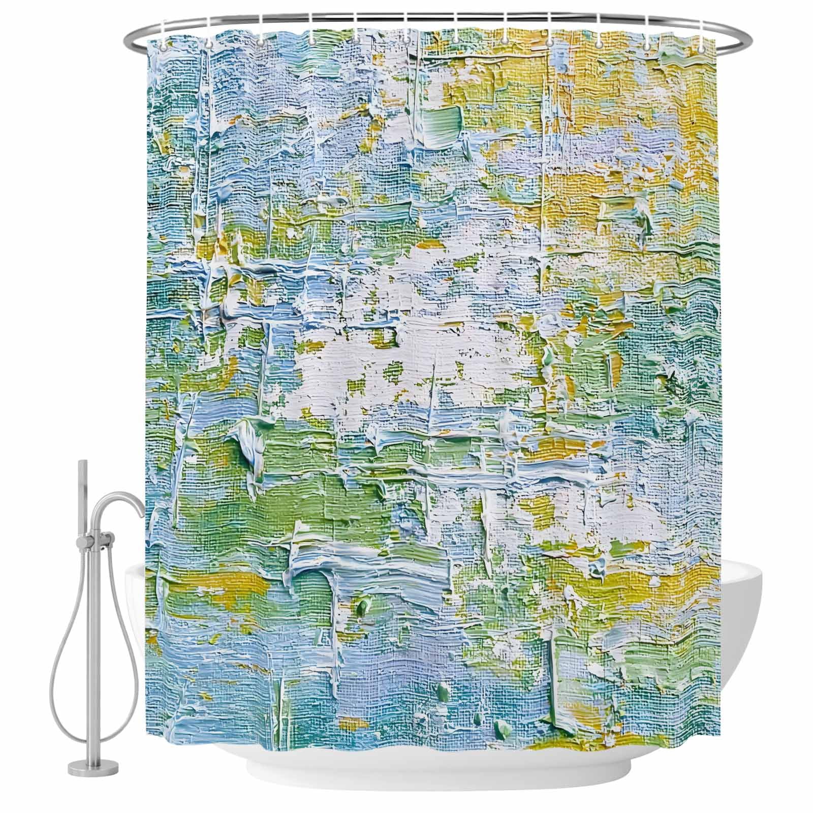 Abstract Coastal Shower Curtain Set - 48" x 72" Washable Bathtub ...