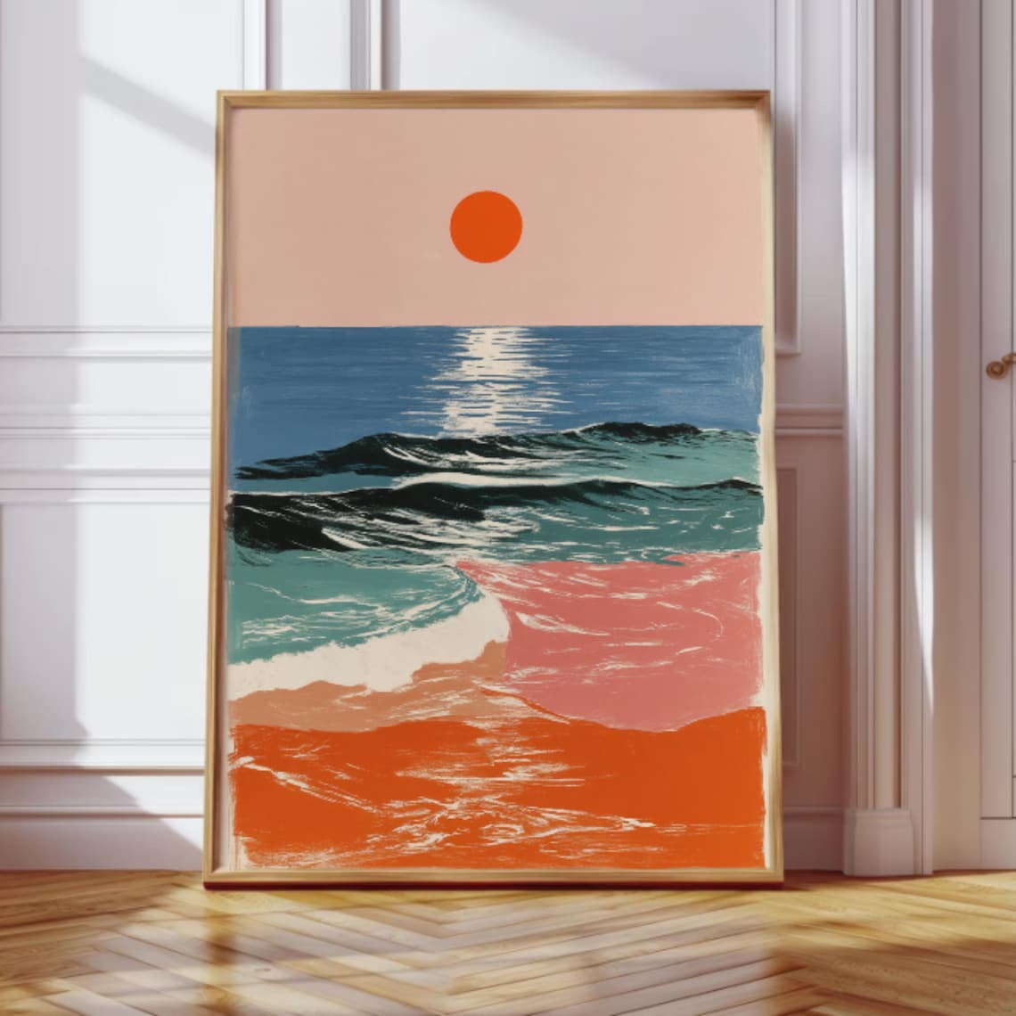 Abstract Coastal Sunset Poster Wabi Sabi Zen Art Home Decor Wall Art ...