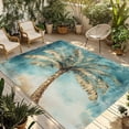 Abstract Coconut Tree Outdoor Rug, Retro Beach Non-Slip Area Rugs ...