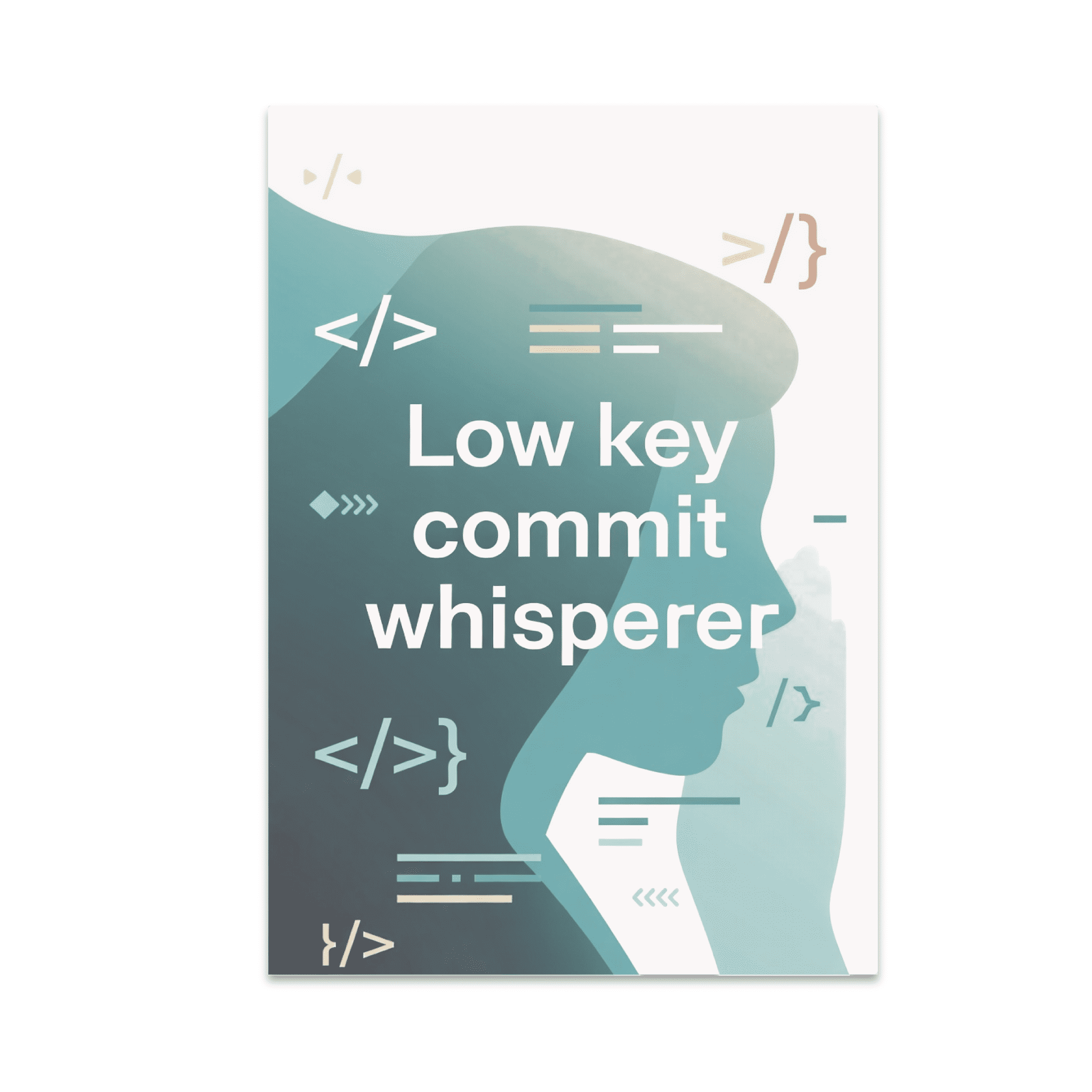Abstract Coding Art - Low Key Commit Whisperer - 13x19 Poster Print ...