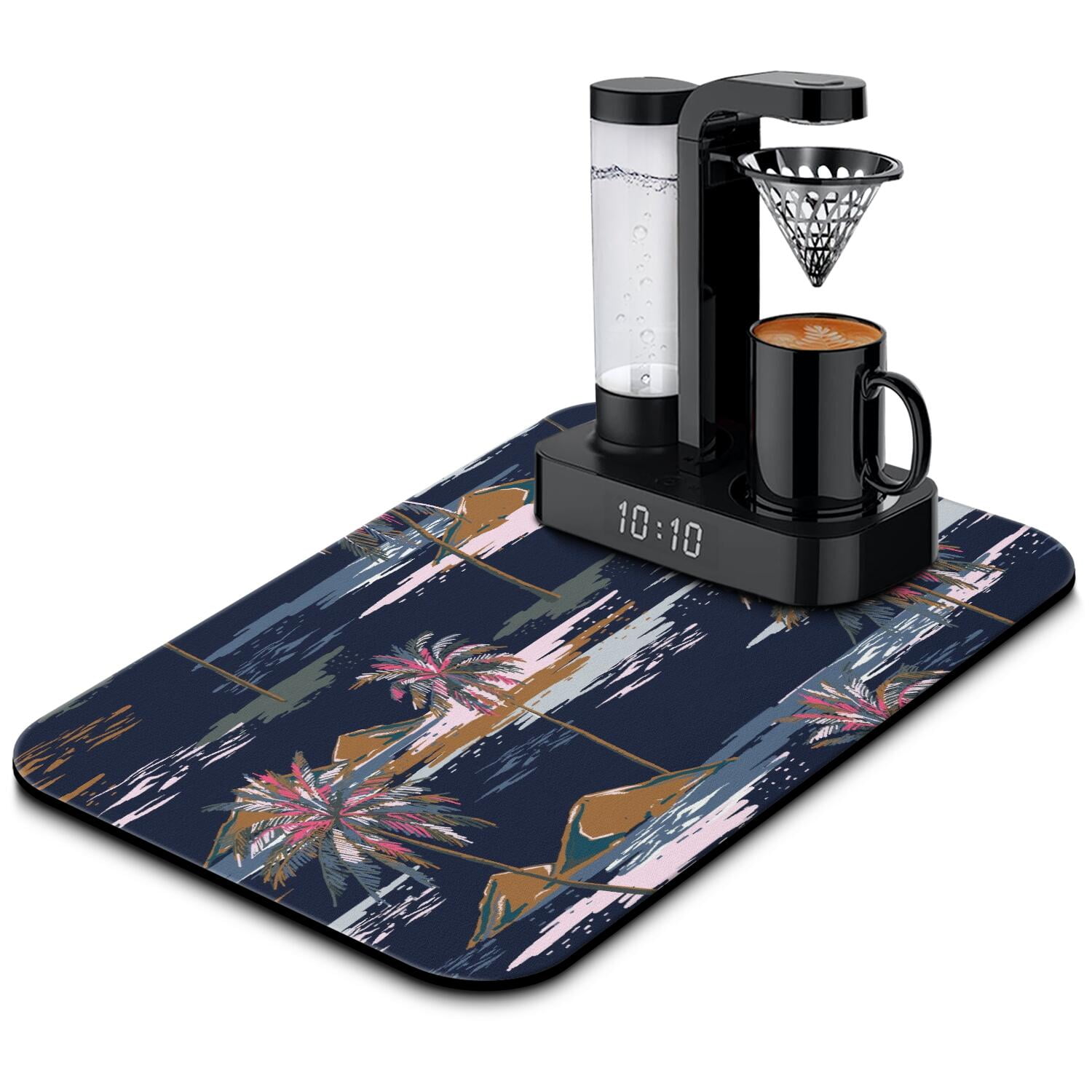 Abstract Coffee Station Mat - Artistic Absorbent Non-Slip Mat for ...