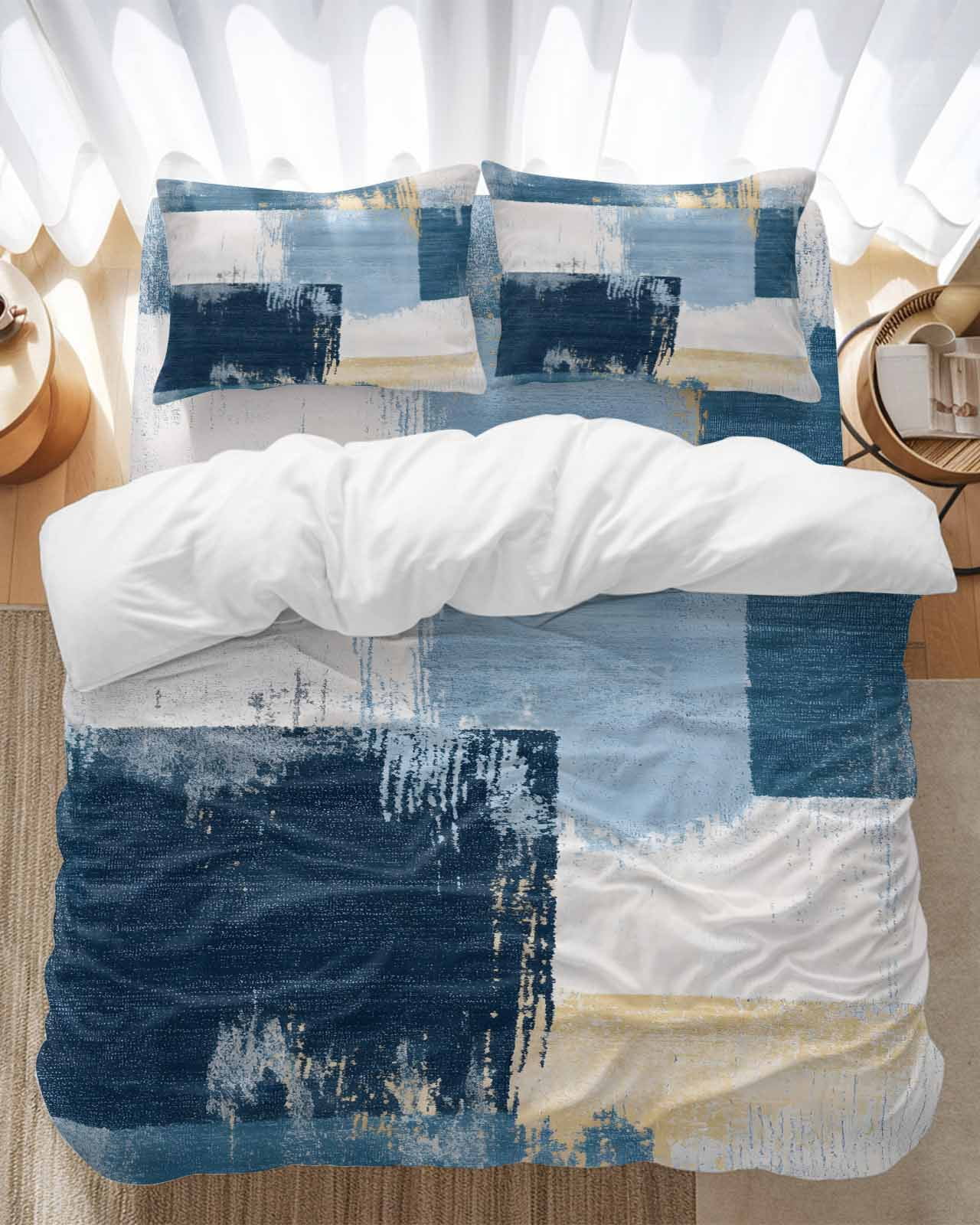 Abstract Collage Art Bedding Duvet Cover Set Queen Size 4 Pieces ...