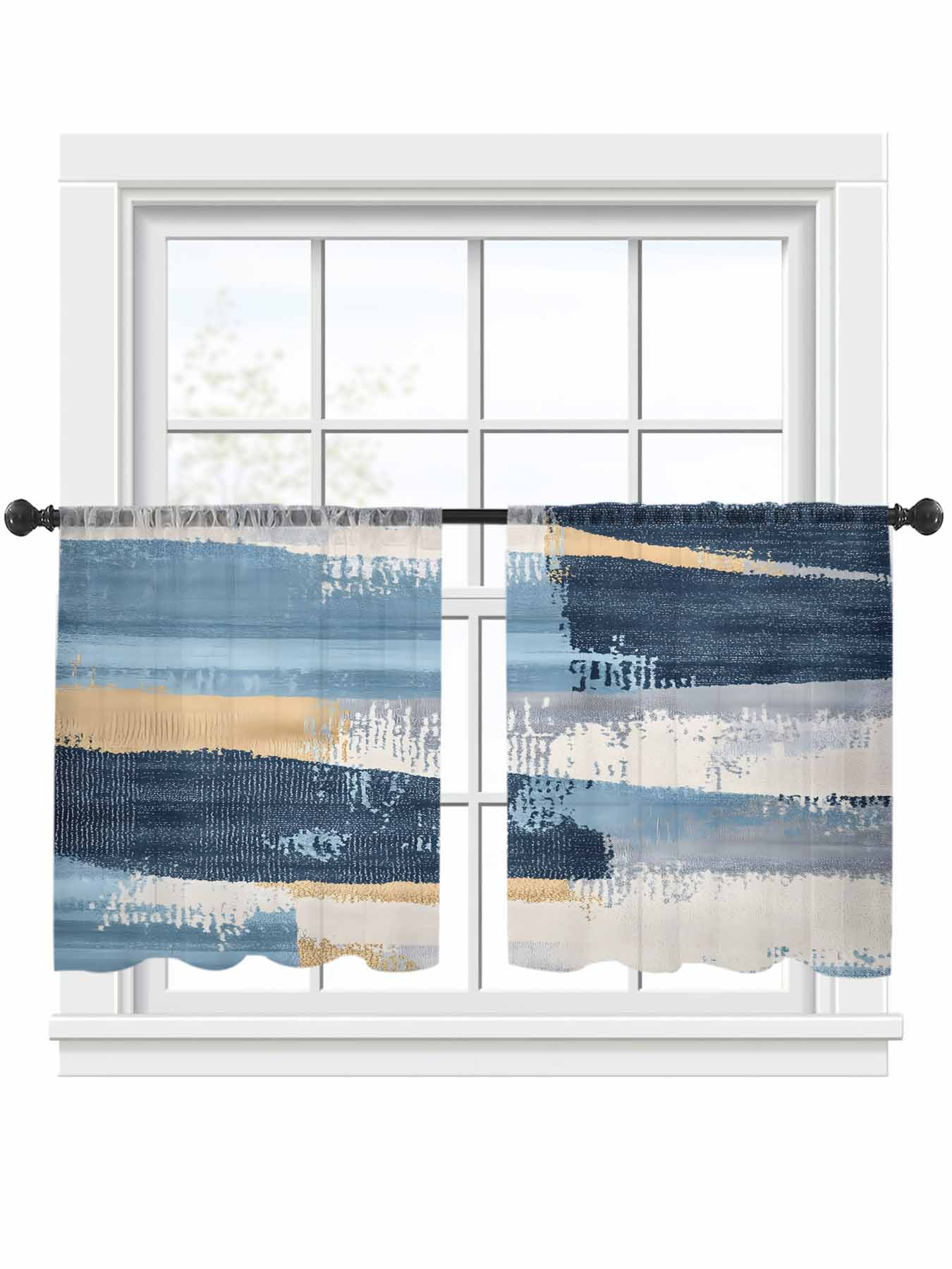 Abstract Collage Art Sheer Curtains for Living Room Bedroom, Light ...