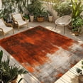 Abstract Collage Theme Outdoor Rug, Retro Red Oil Painting Texture Non ...