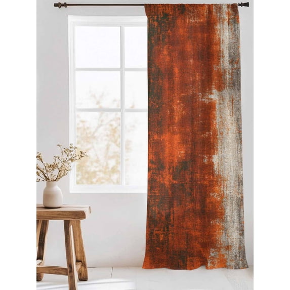 Abstract Collage Theme Sheer Curtains 84 Inch Long 1 Panel Retro Red ...