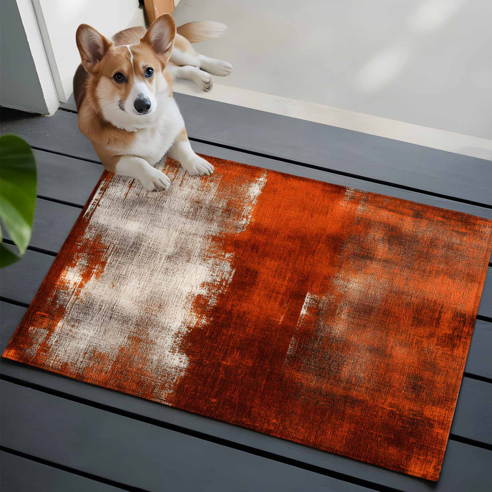 Abstract Collage Theme Washable Area Rug 2x3 111 Vintage Red Oil ...