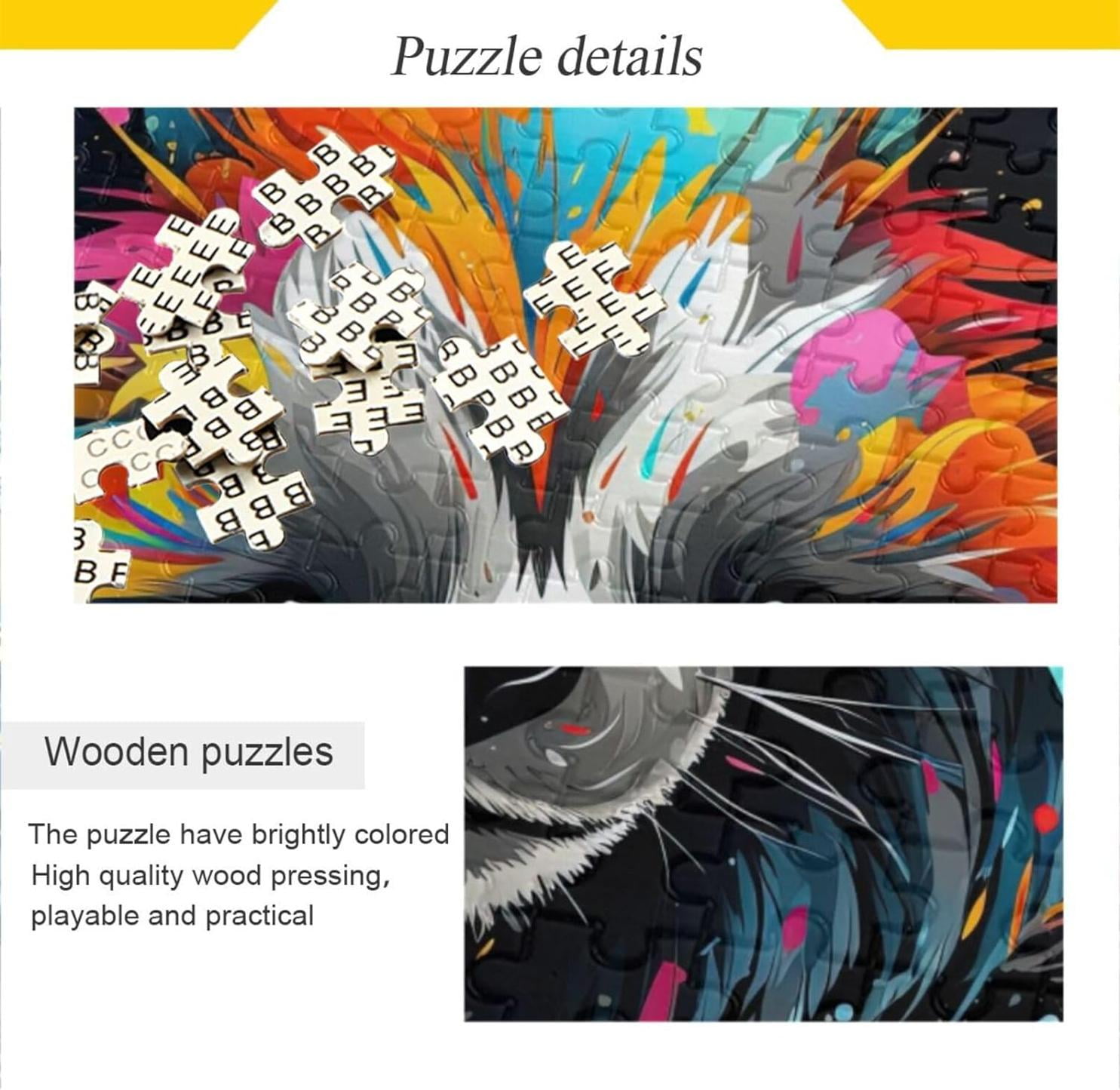 Abstract Color Bear Jigsaw Puzzle 500 Pieces, Zigsaw with Storage Bag ...