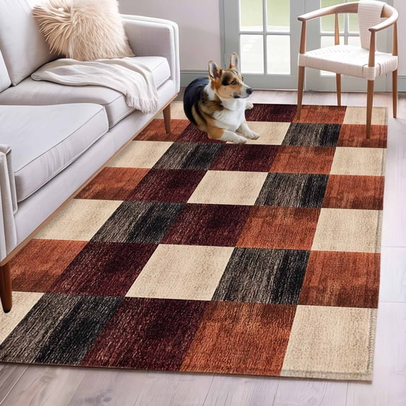 Abstract Color Block 2.7x5 Rug for Office Desk Chair Area Small Bedroom ...