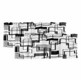 Abstract Color Block 2 Panels Kitchen Valance, Black Gray Rectangular ...