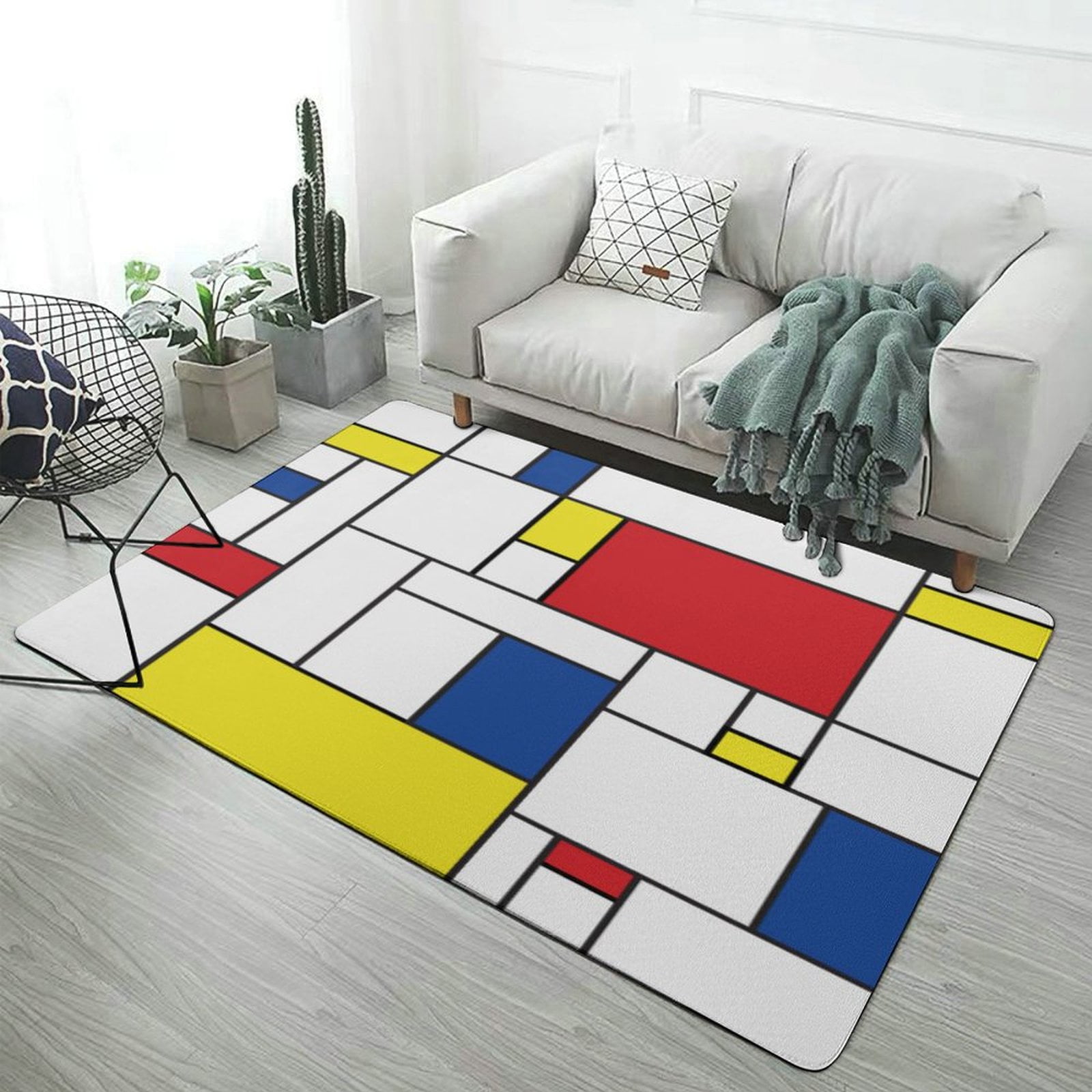 Abstract Color Block Area Rugs Carpet Suitable for Living Room Kitchen ...
