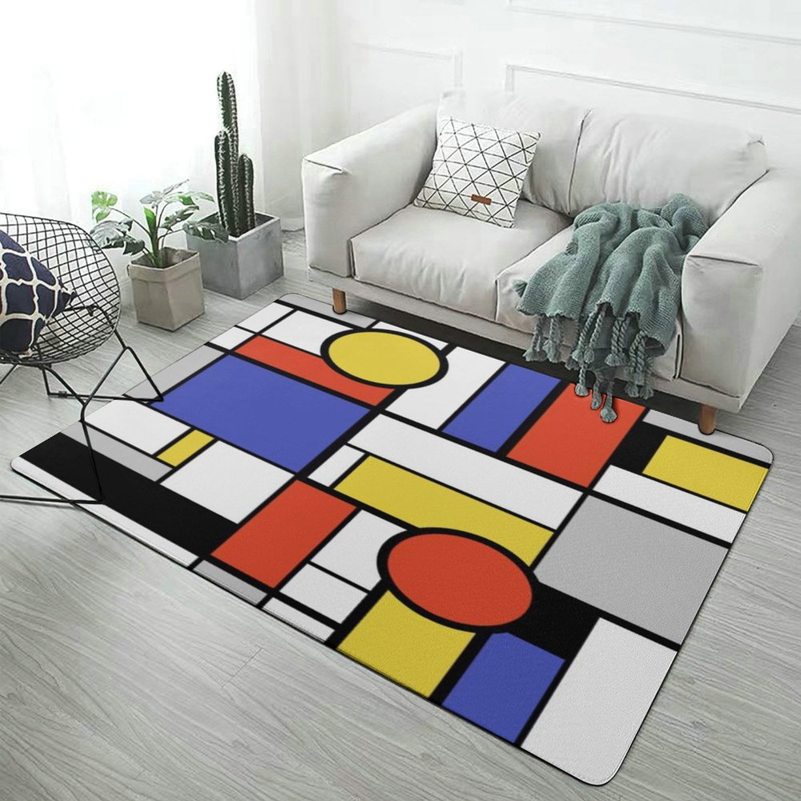 Abstract Color Block Area Rugs Carpet Suitable for Living Room Kitchen ...