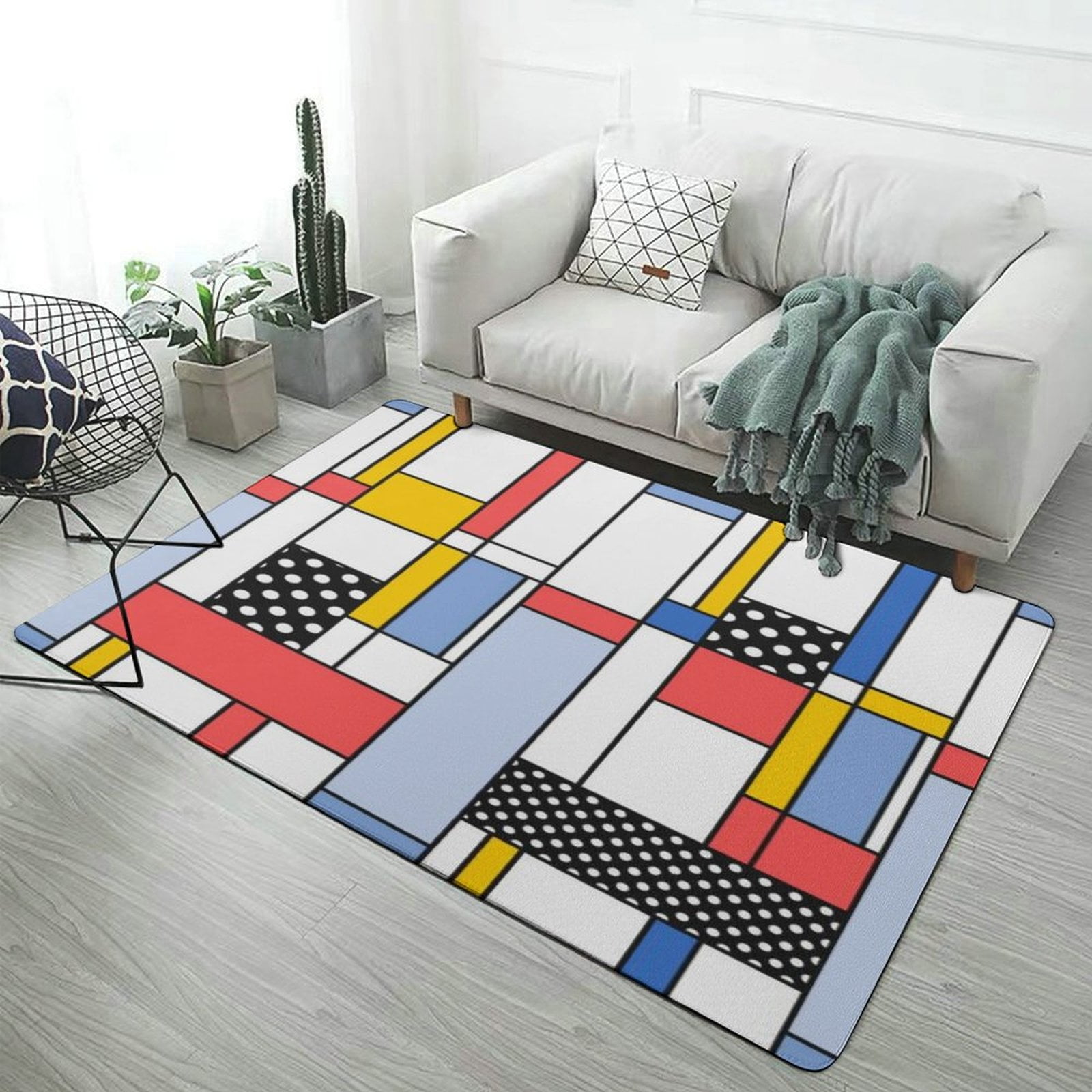 Abstract Color Block Area Rugs Carpet Suitable for Living Room Kitchen ...