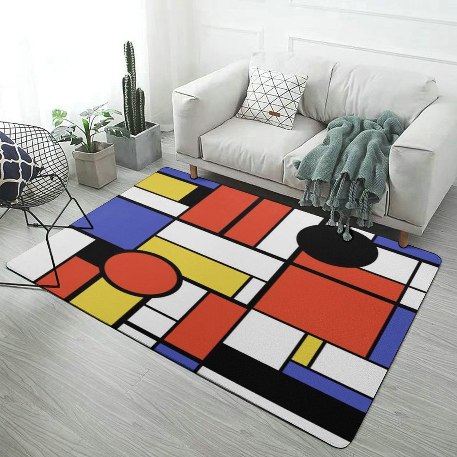 Abstract Color Block Area Rugs Carpet Suitable for Living Room Kitchen ...