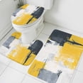 Abstract Color Block Bathroom Rugs Set Yellow Black Graffiti Oil ...