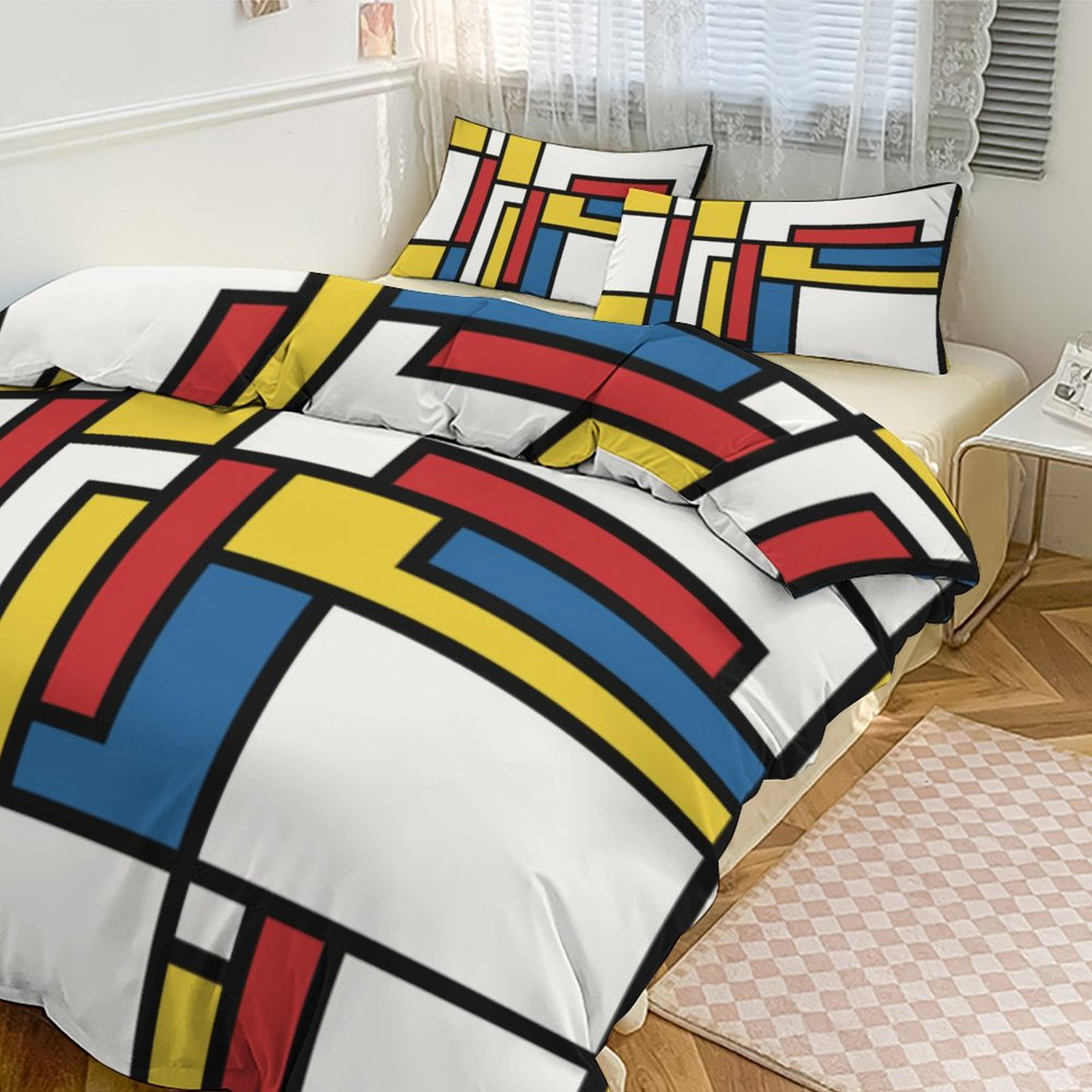 Abstract Color Block Bedding Set Couple Bedclothes Pillowcase ...