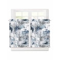 Abstract Color Block Blue White Short Blackout Curtains 36 Inch Long ...
