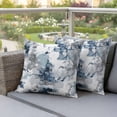 Abstract Color Block Blue White Waterproof Throw Pillow Covers Set of 2 ...