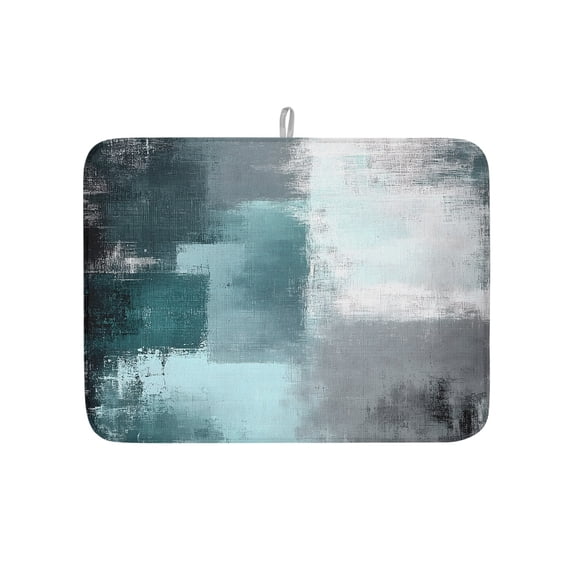 Abstract Color Block Bronze Gray Dish Drying Mats for Kitchen Counter ...