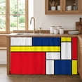 Abstract Color Block Cabinet Curtains 28" W x 51" L Yellow Red Blue ...