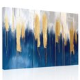 Abstract Color Block Canvas Print Wall Art, Navy Block Impressionist ...