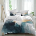 Abstract Color Block Comforter Set California King Size, Gradient Blue ...