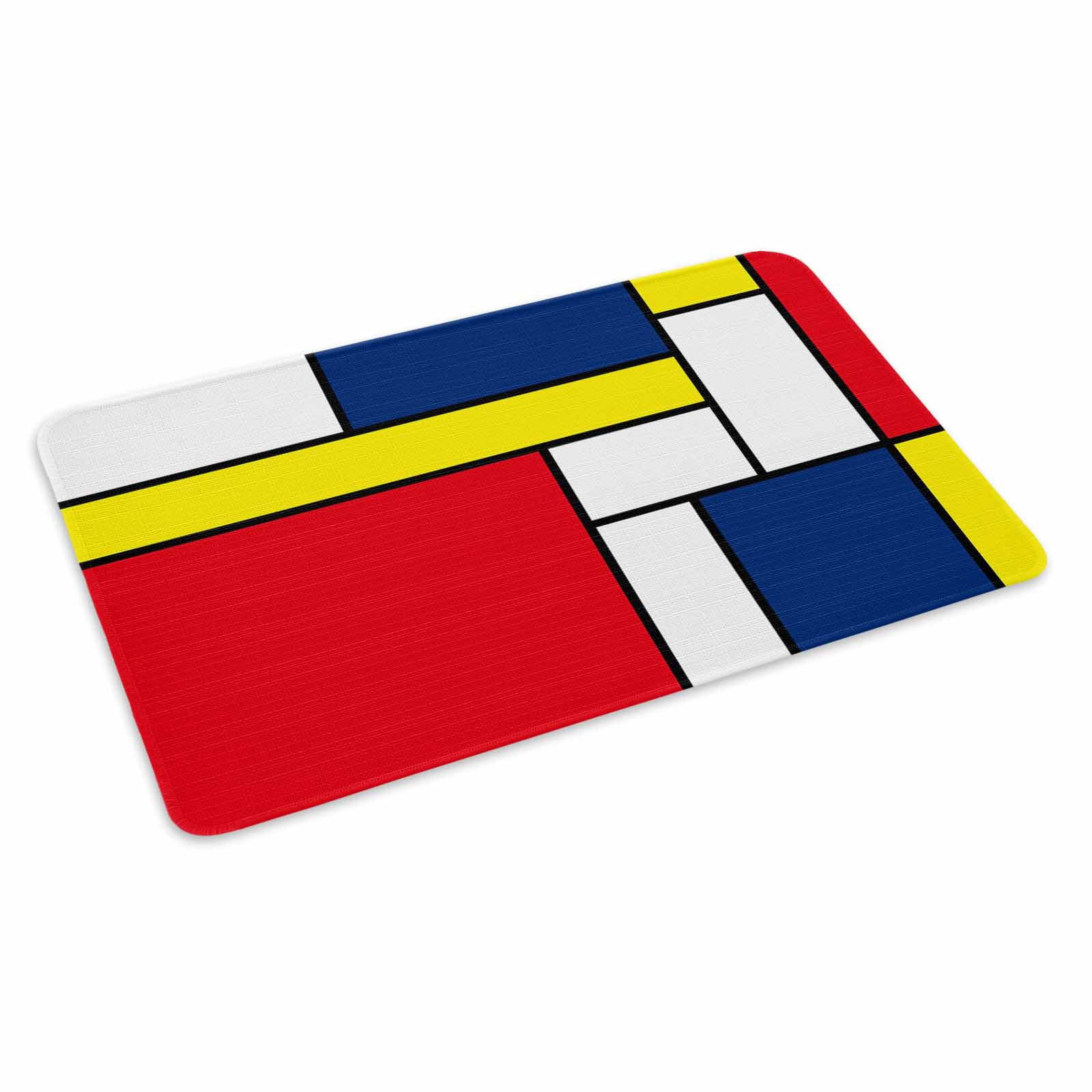 Abstract Color Block Doormat Yellow Red Blue Rectangular Geometric ...