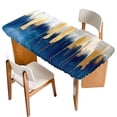 Abstract Color Block Fitted Rectangle Tablecloth 24" x 50" Navy Block ...