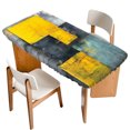 Abstract Color Block Fitted Rectangle Tablecloth 24" x 50" Yellow Block ...