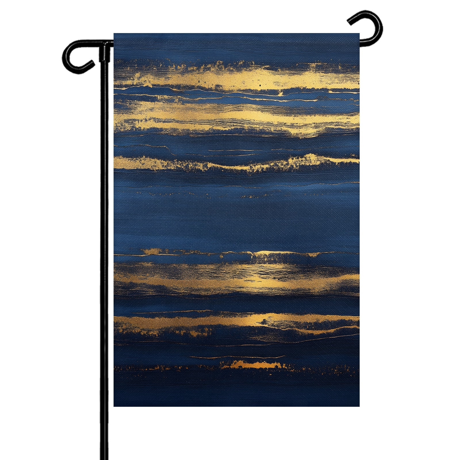 Abstract Color Block Garden Flag 28x40 Inch Gold Blue Lines Sky ...