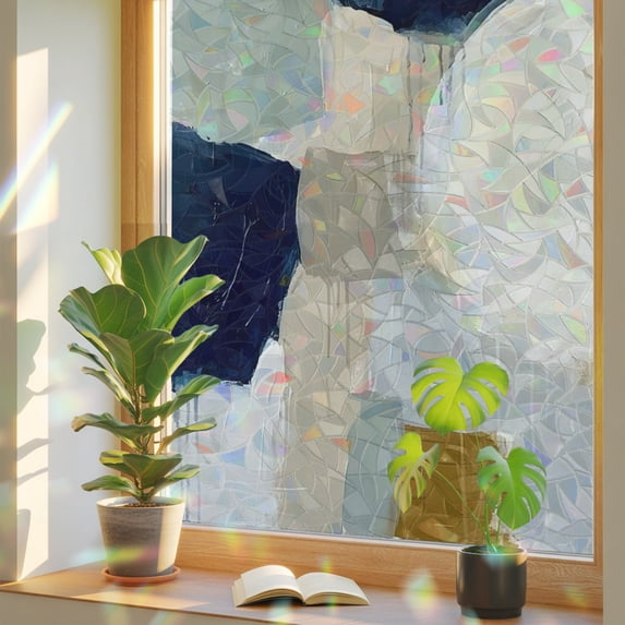 Abstract Color Block Gradient Window Privacy Film, Rainbow Film ...
