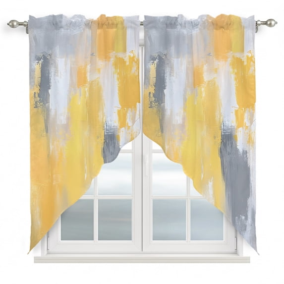 Abstract Color Block Graffiti Swag Curtain Valance for Window 2 Panels ...
