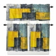 Abstract Color Block Kitchen Curtains Valances and Tiers Set of 3, 36 ...