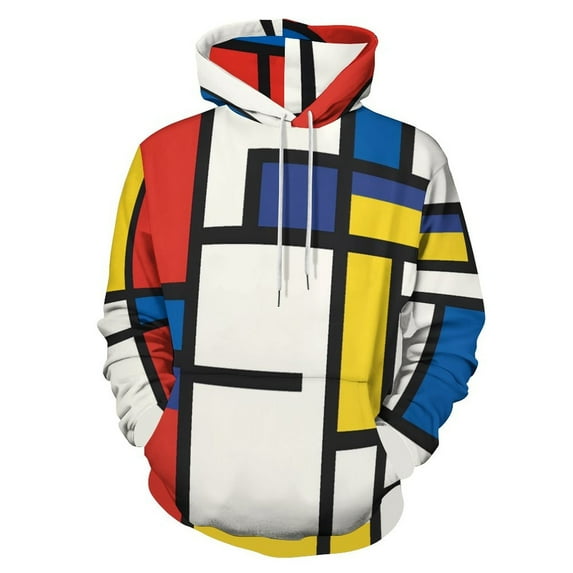 Abstract Color Block Men's Women Vintage 3D Hooded Sweatshirt - All ...