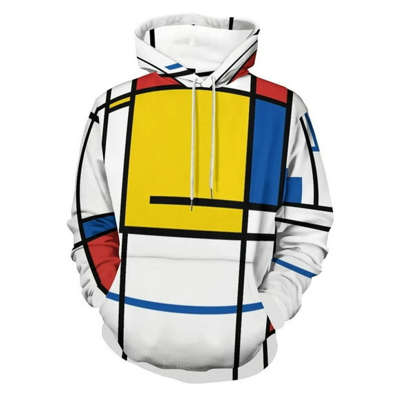 Abstract Color Block Men's Women Vintage 3D Hooded Sweatshirt - All ...