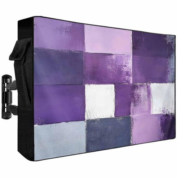 Abstract Color Block Outdoor TV Cover 70 to 75 inch Dark Purple Block ...