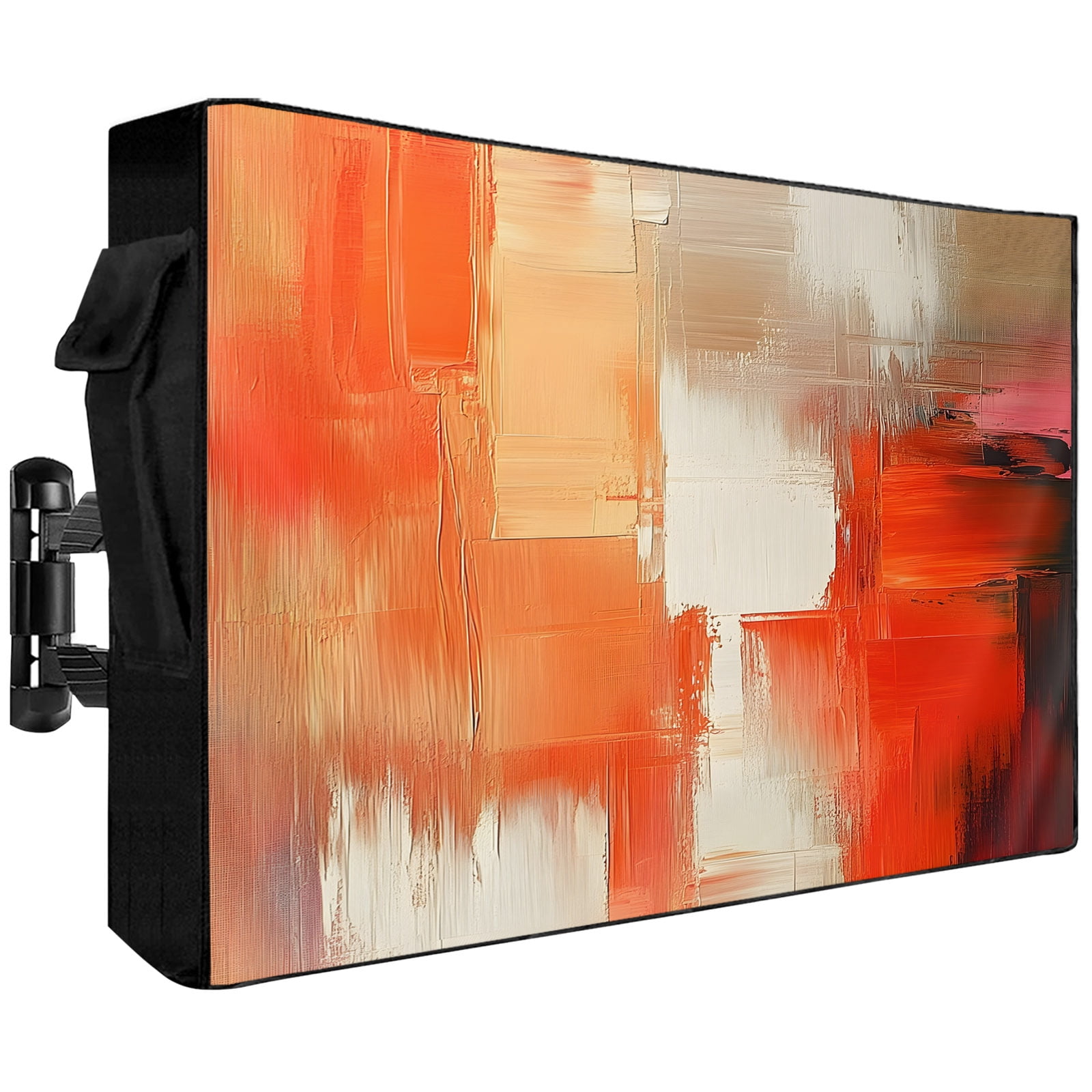 Abstract Color Block Outdoor TV Cover 70 to 75 inch Orange Block Oil ...