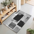 Abstract Color Block Paint Rectangle Rug 2'x3' Black Gray Patchwork ...