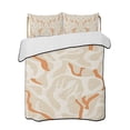 Abstract Color Block Quilts Bedding Set King Size Modern Orange Beige ...